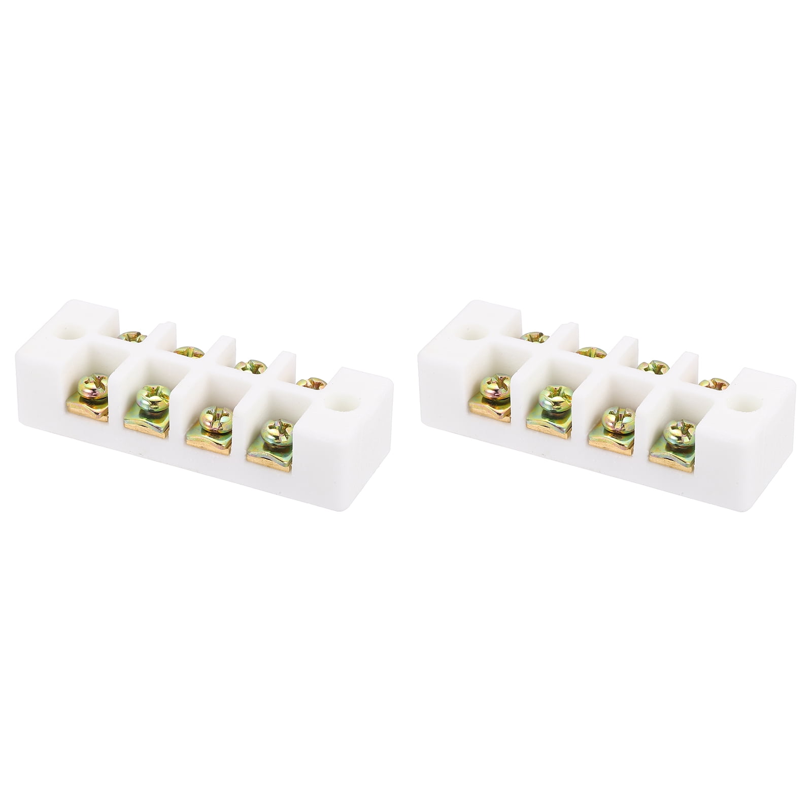 Uxcell 2 Pcs 4 Way Ceramics Terminal Blocks, 30A 110V-600V High Temp ...