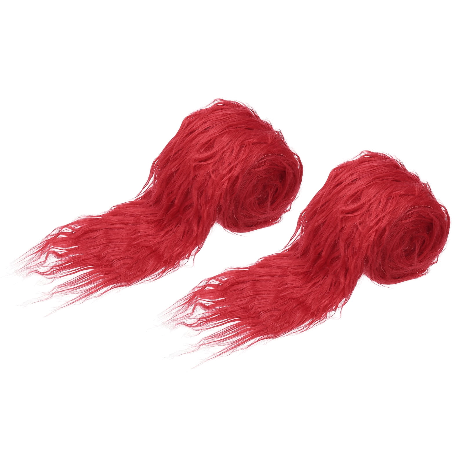 Uxcell 2 Pcs 59" x 4" Plush Faux Fur Fabric Precut Strips Fluffy Faux ...