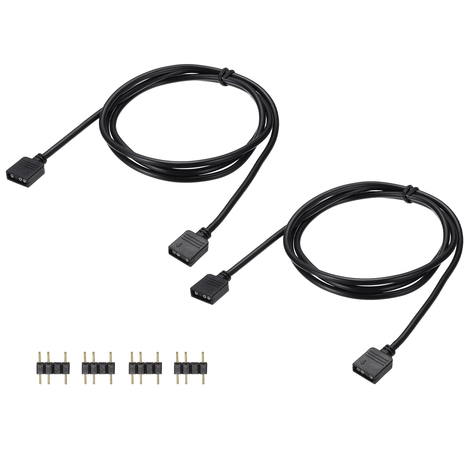 Uxcell 2 Pcs ARGB Extension Cable, 5V 20" 3 Pin 1 to 1 Female to Female ...