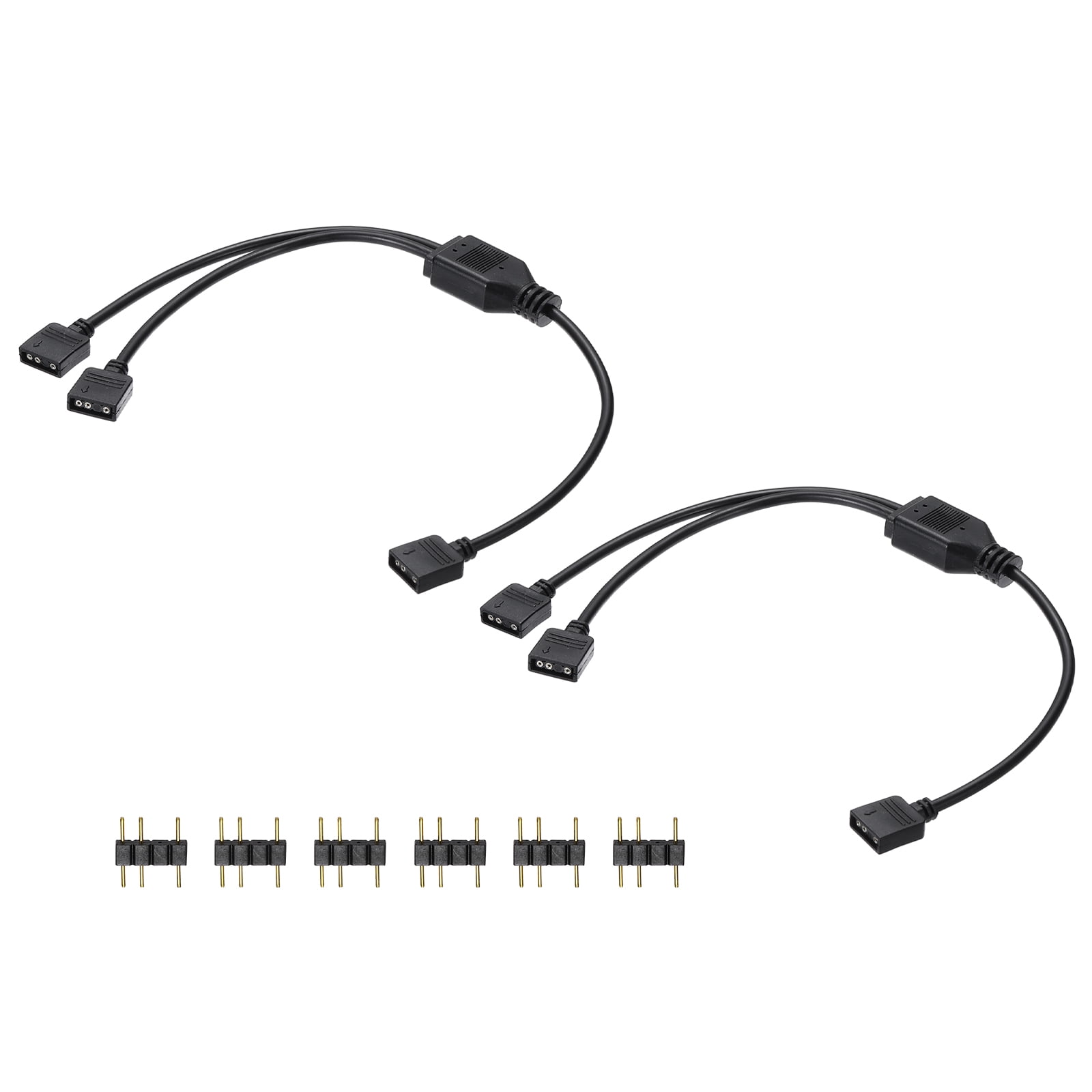 Uxcell 2 Pcs ARGB Splitter Cable, 5V 12" 3 Pin 1 to 2 Female to Female ...