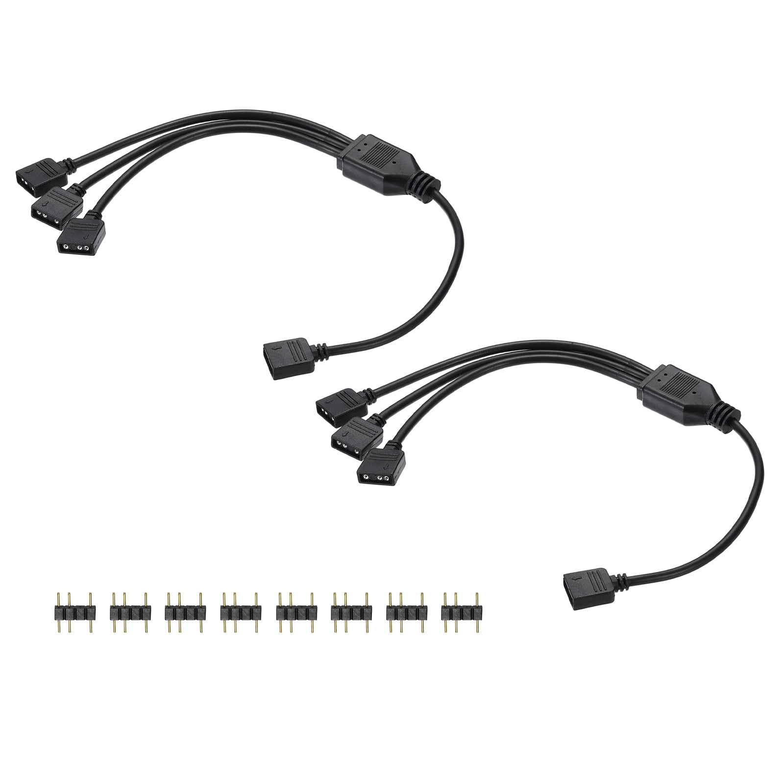 Uxcell 2 Pcs ARGB Splitter Cable, 5V 12" 3 Pin 1 to 3 Female to Female ...