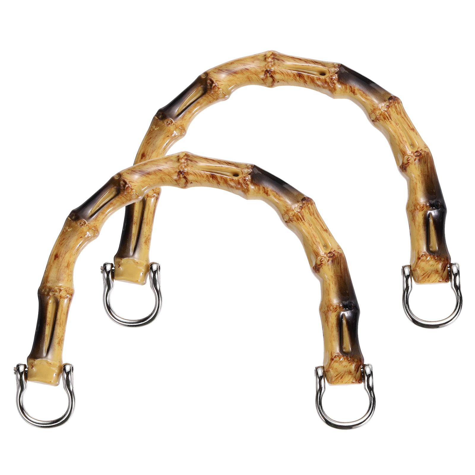 Uxcell 2 Pcs Bamboo Purse Handles 6" U-Shape Bag Handle with Silver ...