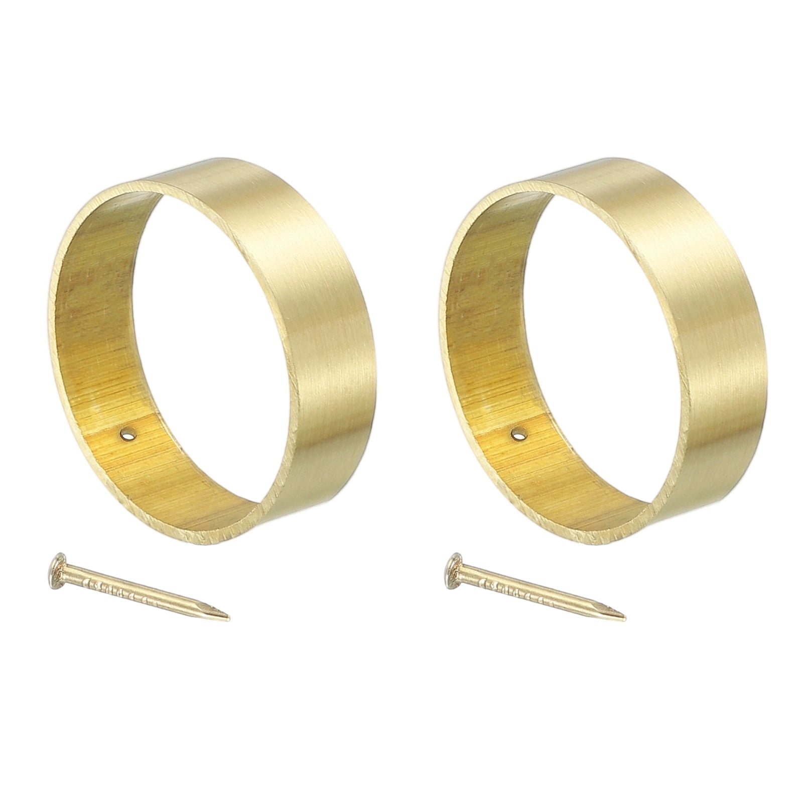 Uxcell 2 Pcs Brass Furniture Foot Cover, 1.26 x 1.38 x 0.4 Inch Round ...