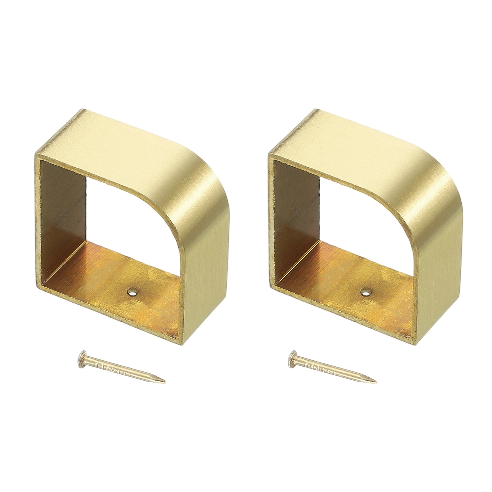 Uxcell 2 Pcs Brass Furniture Foot Cover, 1.46 x 1.57 x 0.79 Inch U ...
