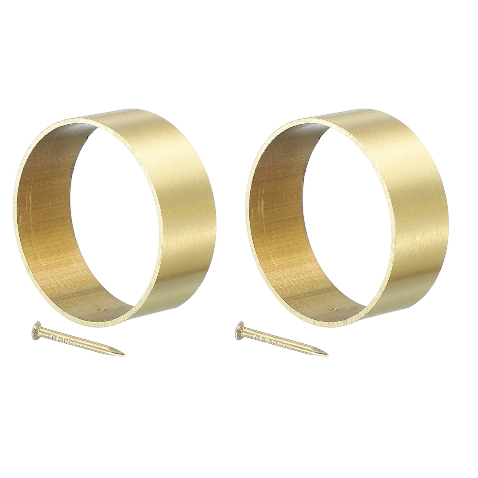 Uxcell 2 Pcs Brass Furniture Foot Cover, 2.05 x 2.17 x 0.79 Inch Round ...