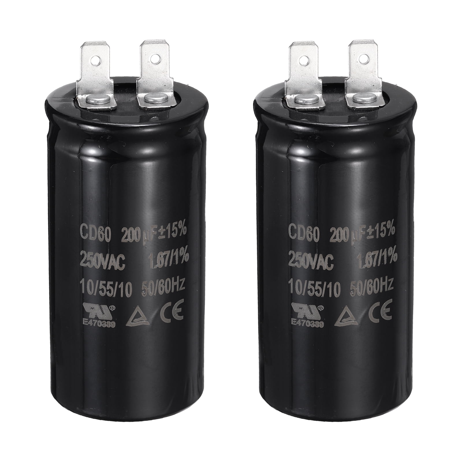 Uxcell 2 Pcs CD60 Run Capacitor, 200uF 250VAC 50/60Hz CD60 Motor ...