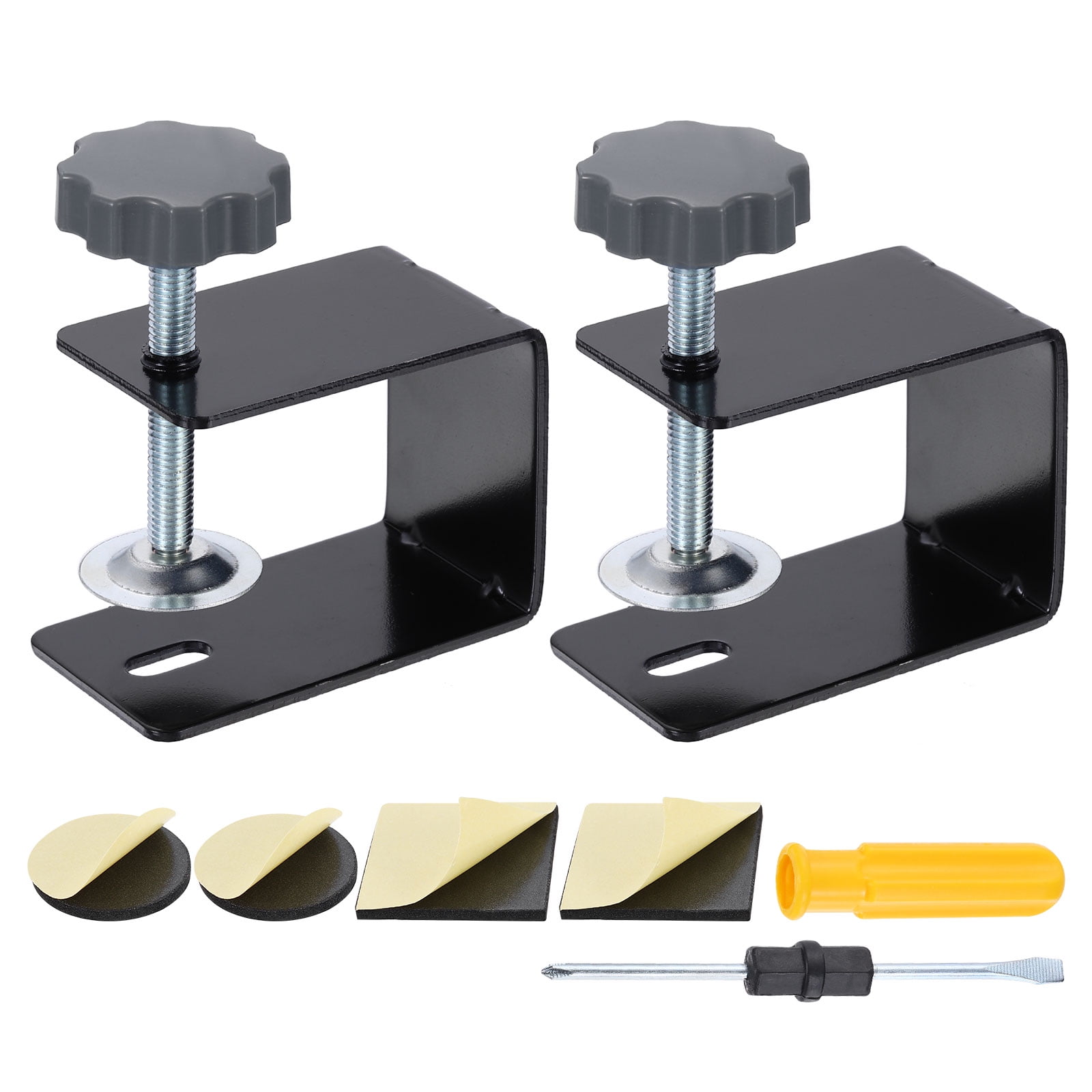 Uxcell 2 Pcs Carbon Steel Table Clamp Mount 2" Hole Dia Desk Lamp Mount ...