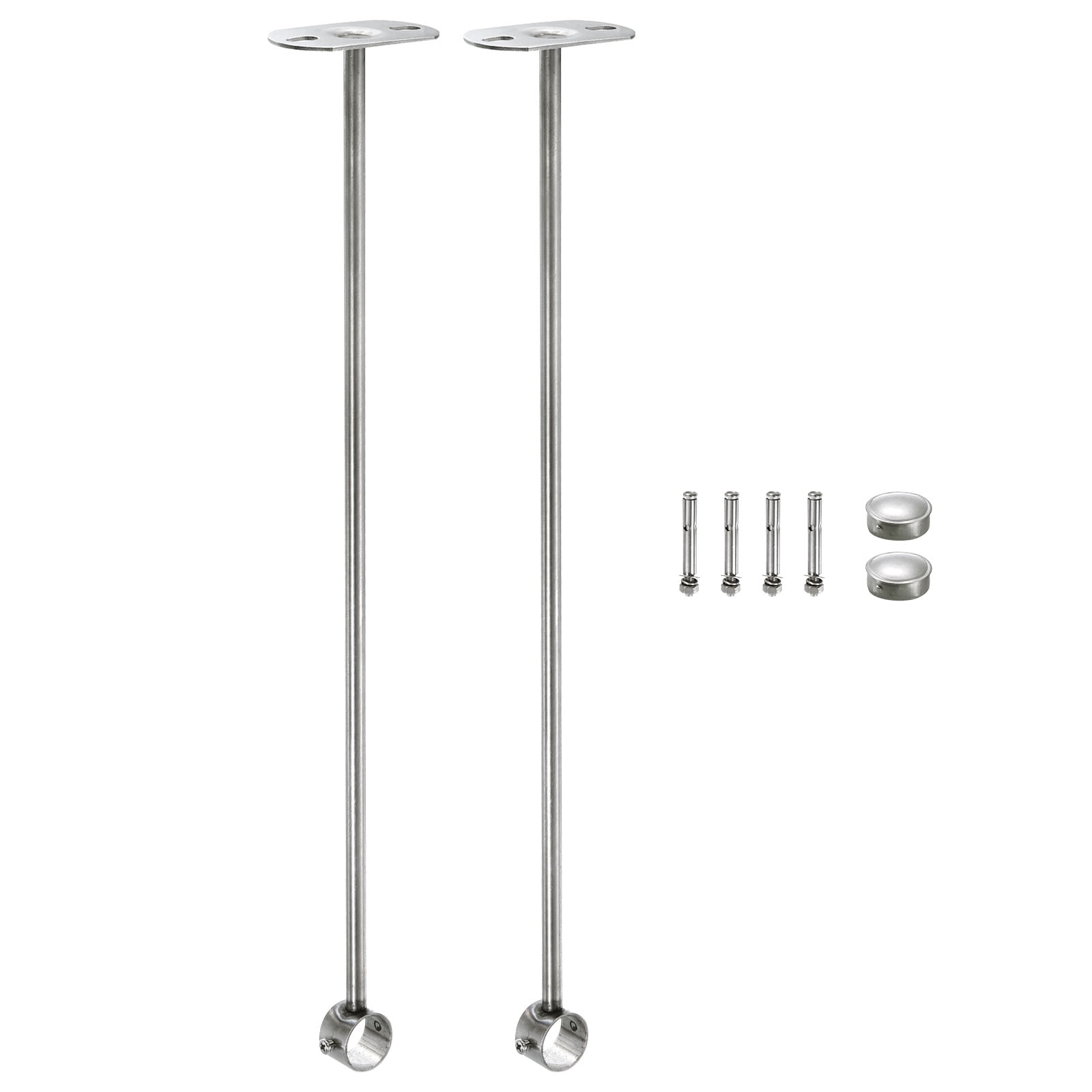 Uxcell 2 Pcs Ceiling Mount Bracket, Wardrobe Pipe Bracket, 0.98 inch ...