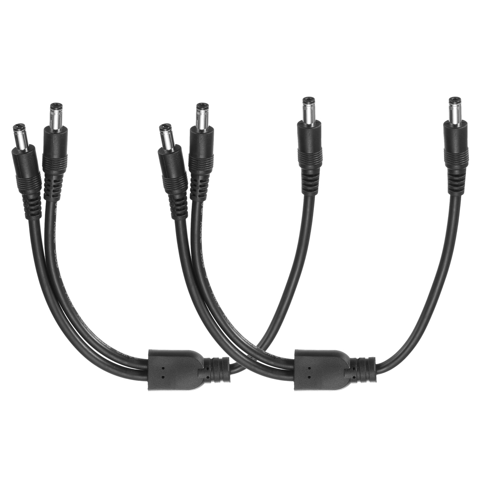 Uxcell 2 Pcs DC Cable Splitter, 12.6" 10A 1 DC5521 Male to 2 DC5521 ...