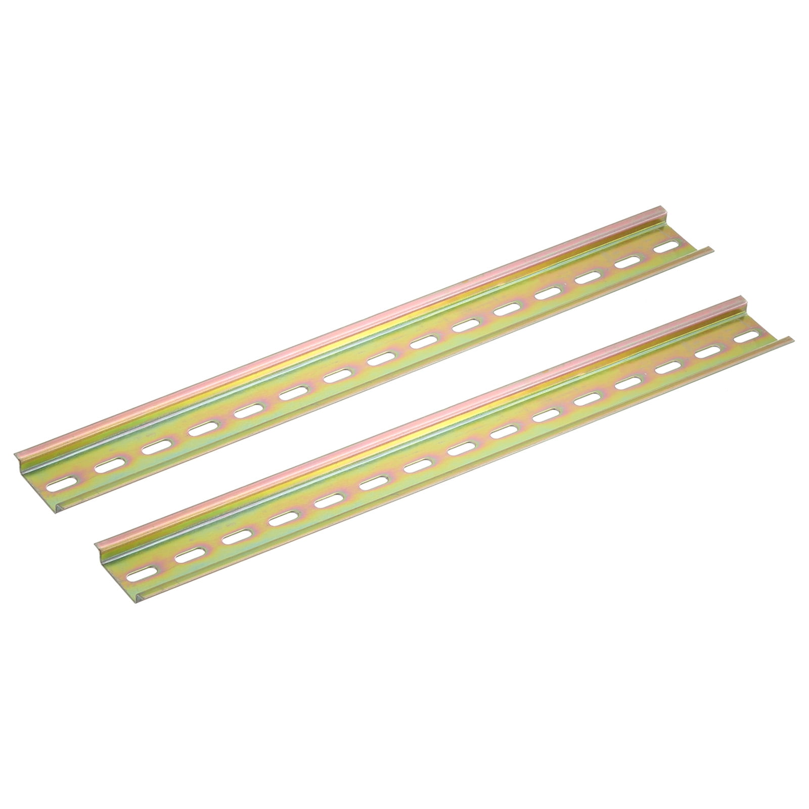 Uxcell 2 Pcs DIN Rail Slotted Iron Mounting Guide 500mm Long 35mm Wide ...