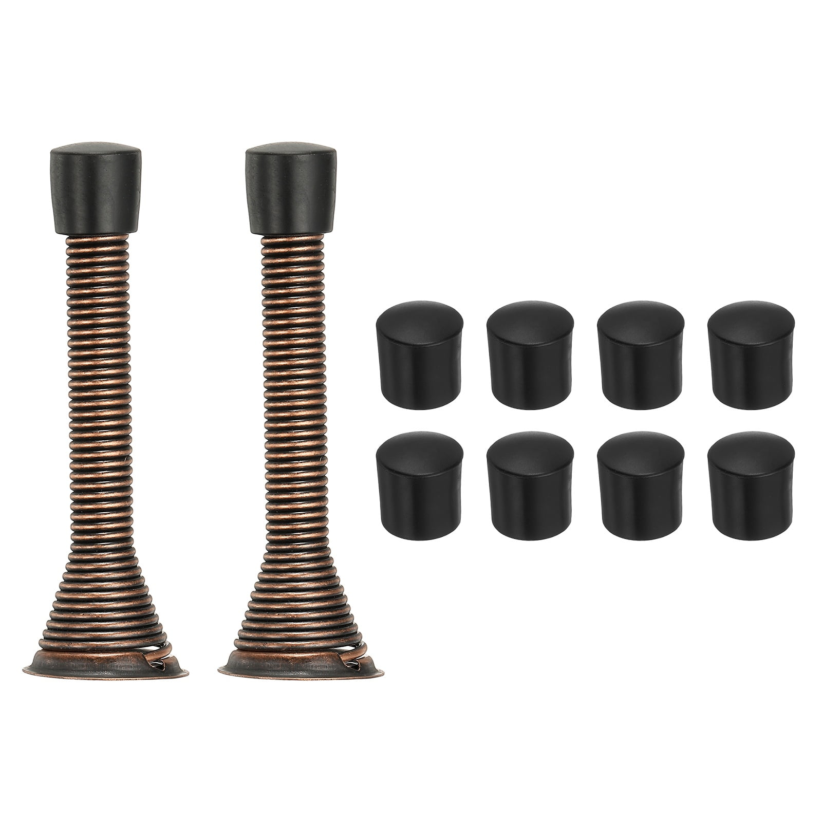 Uxcell 2 Pcs Doorstops, 3" Spring Door Stop Metal Wall Protector ...