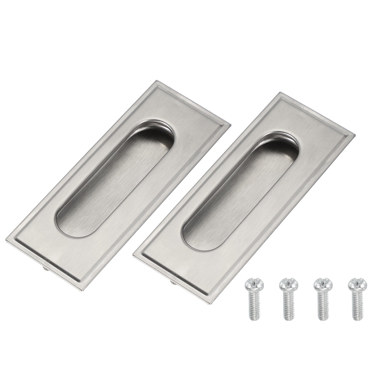 Uxcell 2 Pcs Finger Flush Pulls, 4.3" Stainless Steel Rectangle Sliding ...