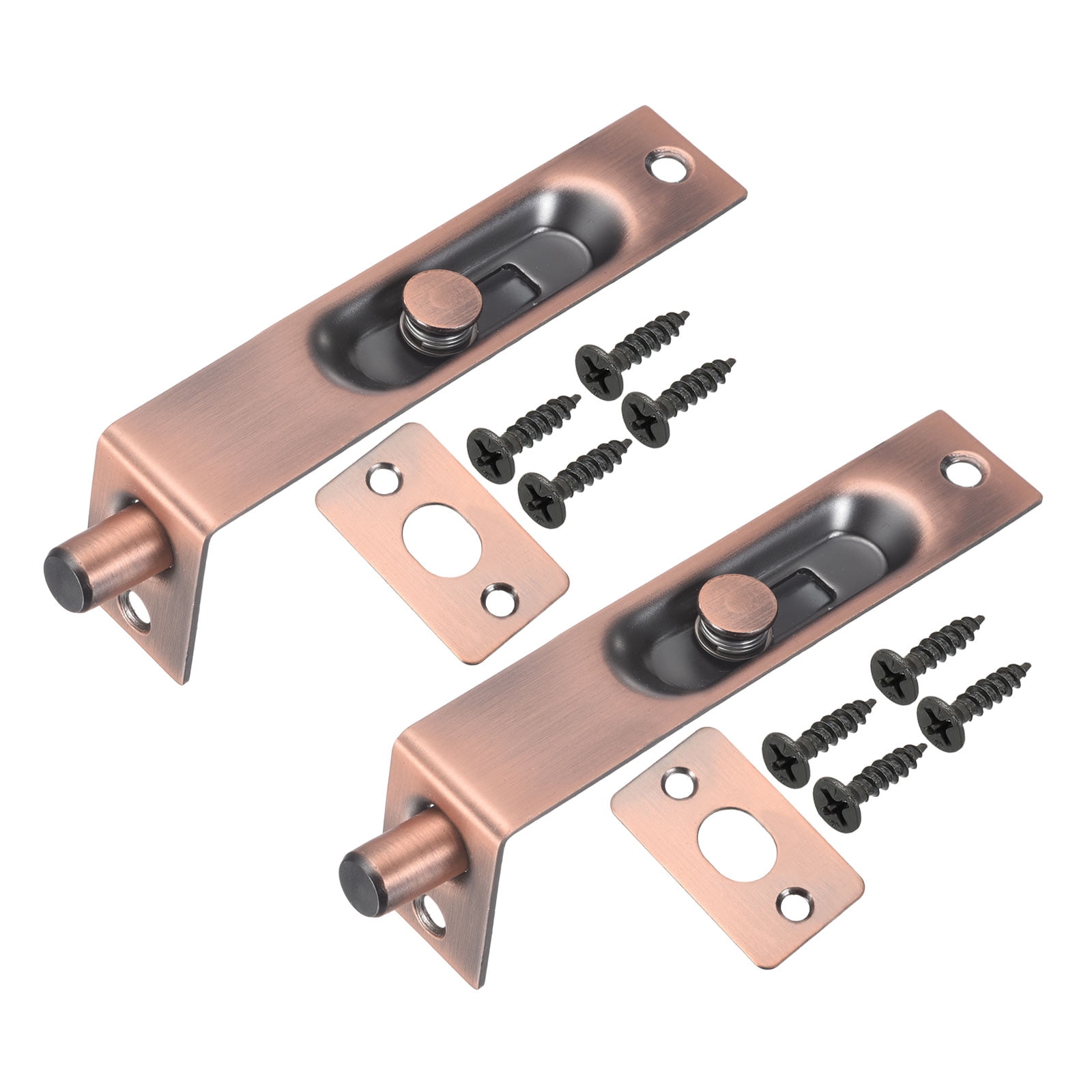 Uxcell 2 Pcs Flush Bolt 4" x 0.87", Stainless Steel French Door Lock ...