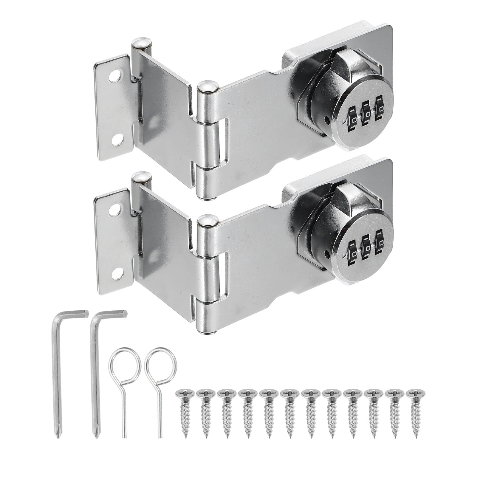 Uxcell 2 Pcs Keyless Cabinet Lock with Combination Code - Three-Section ...