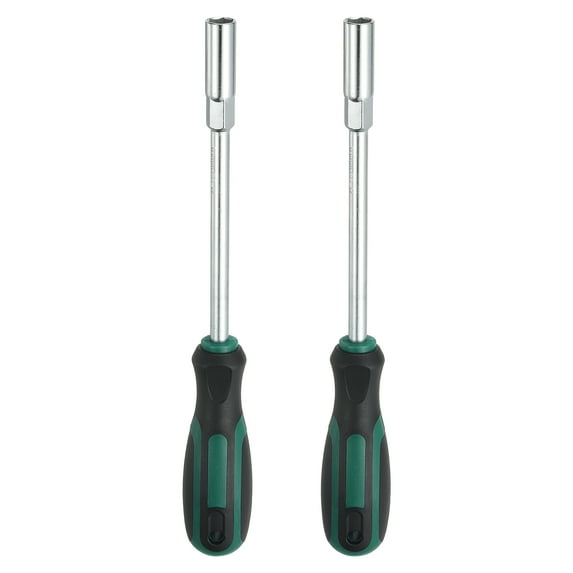 Uxcell 2 Pcs Metric Nut Driver 10mm CR-V Non-Magnetic Tip Hollow Shafts Hex Socket Screwdriver ...