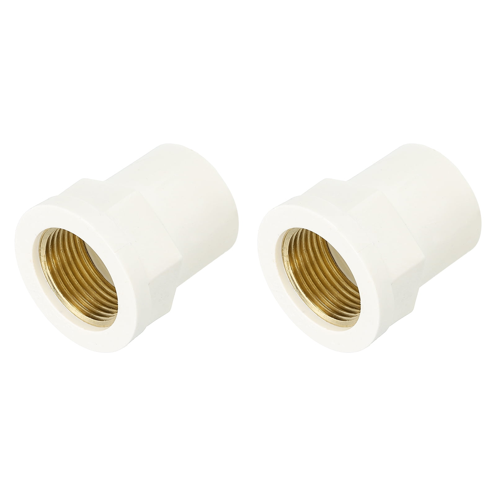 Uxcell 2 Pcs PVC Pipe Fittings, 20mm 1/2 PT Brass Threaded Pipe ...