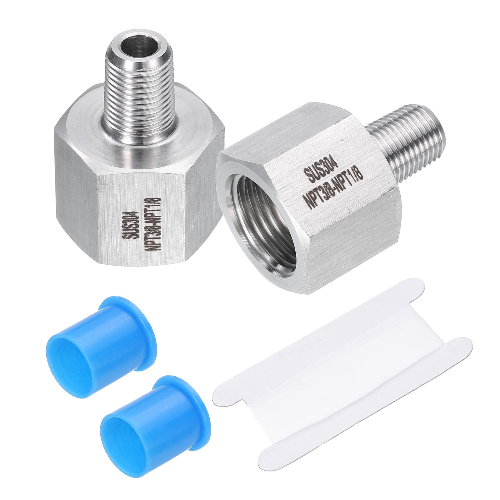 Uxcell 2 Pcs Pipe Fittings Reducer Adapter 1/8" NPT Male Pipe x 3/8" NPT Female Pipe - Walmart.com