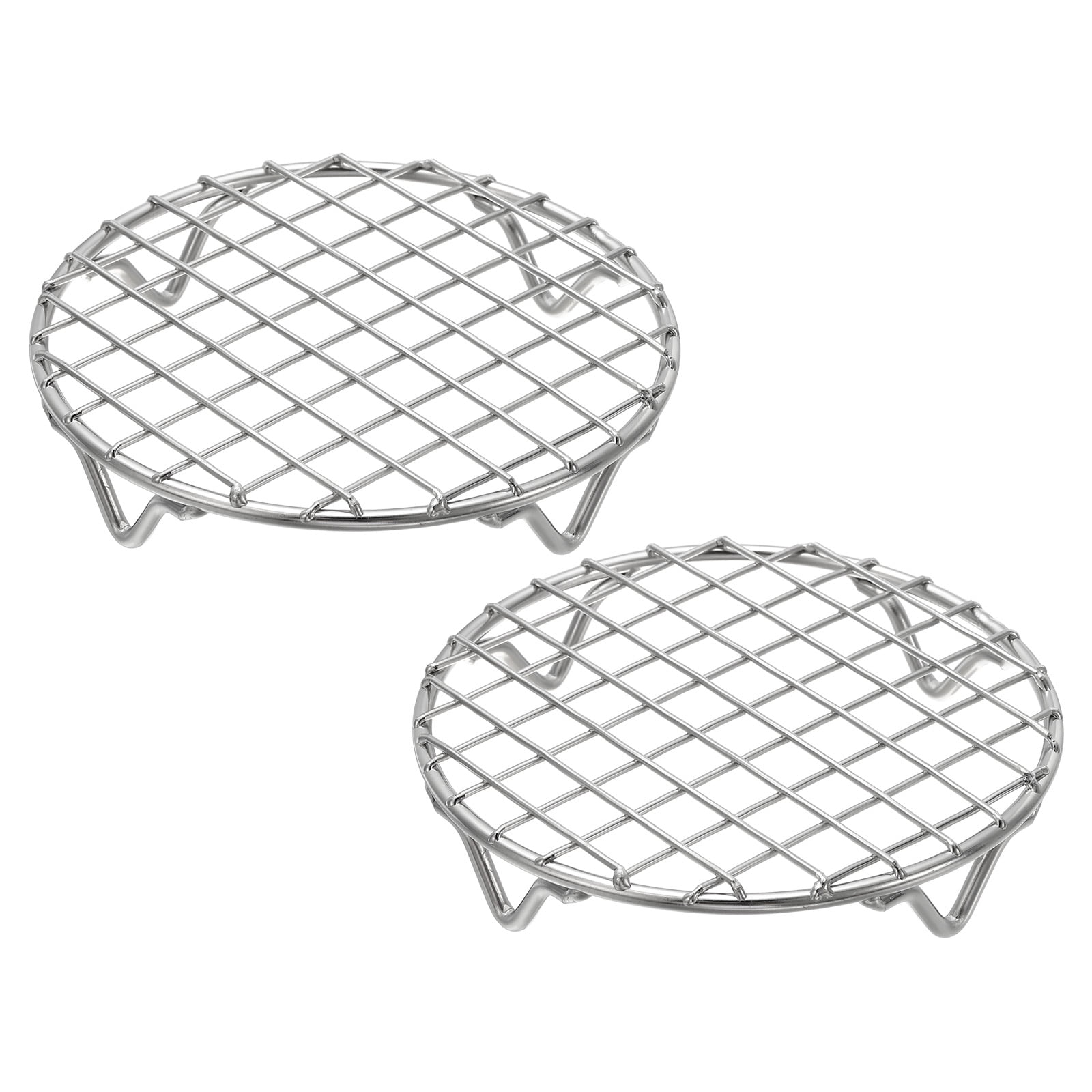 Uxcell 2 Pcs Round Cooking Rack 4.9 Inch Dia Stainless Steel Wire ...