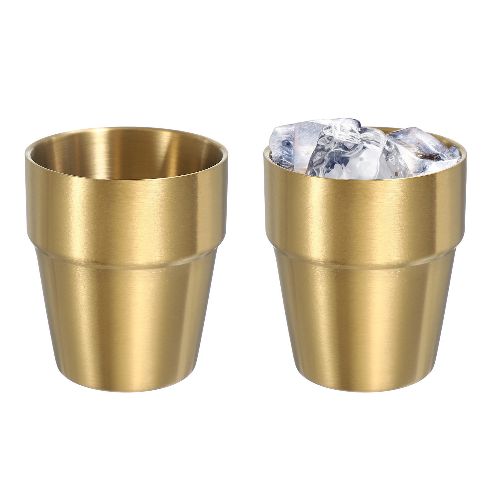 Uxcell 2 Pcs Stainless Steel Cups, 10oz/300ml Metal Cups Tiered ...
