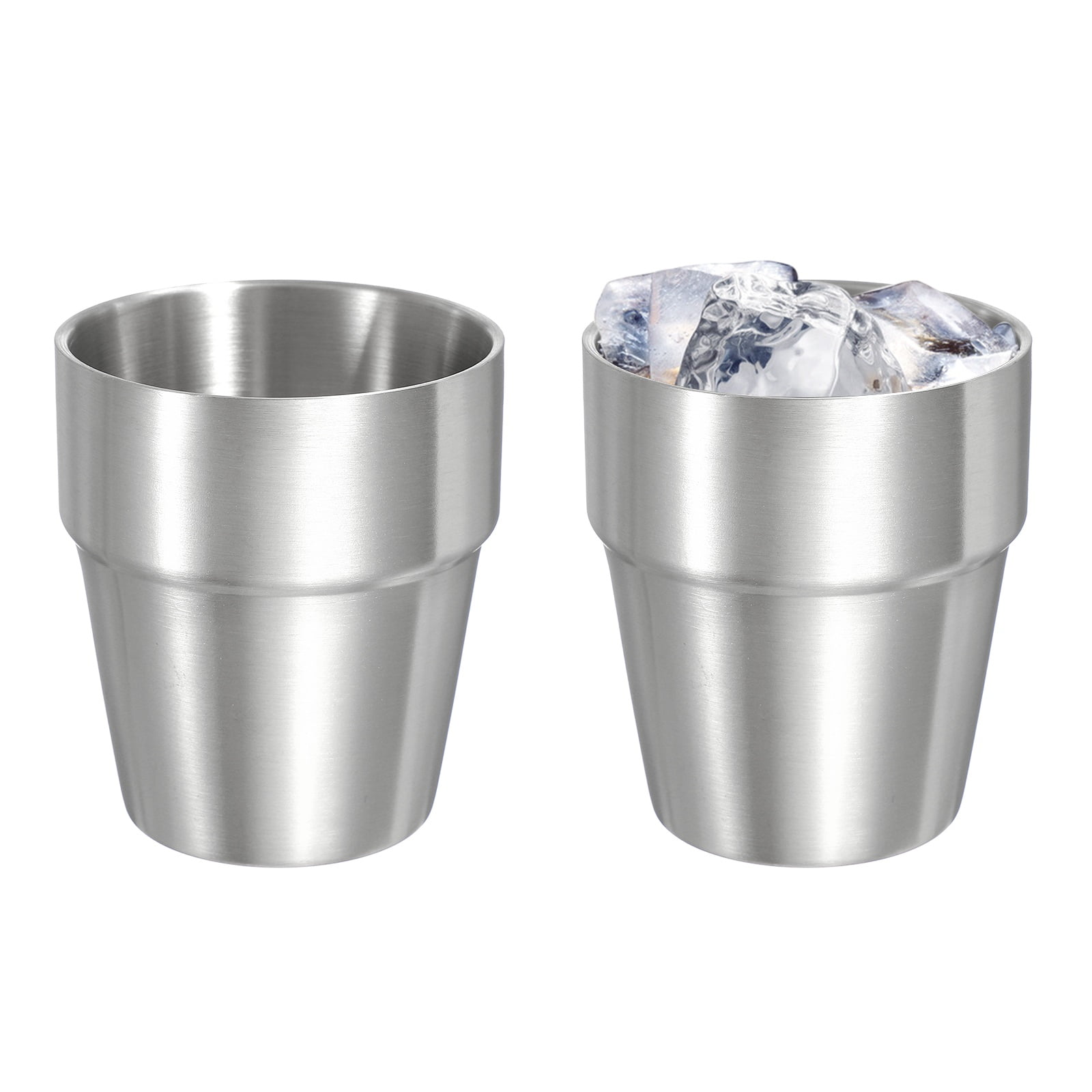 Uxcell 2 Pcs Stainless Steel Cups, 10oz/300ml Metal Cups Tiered ...