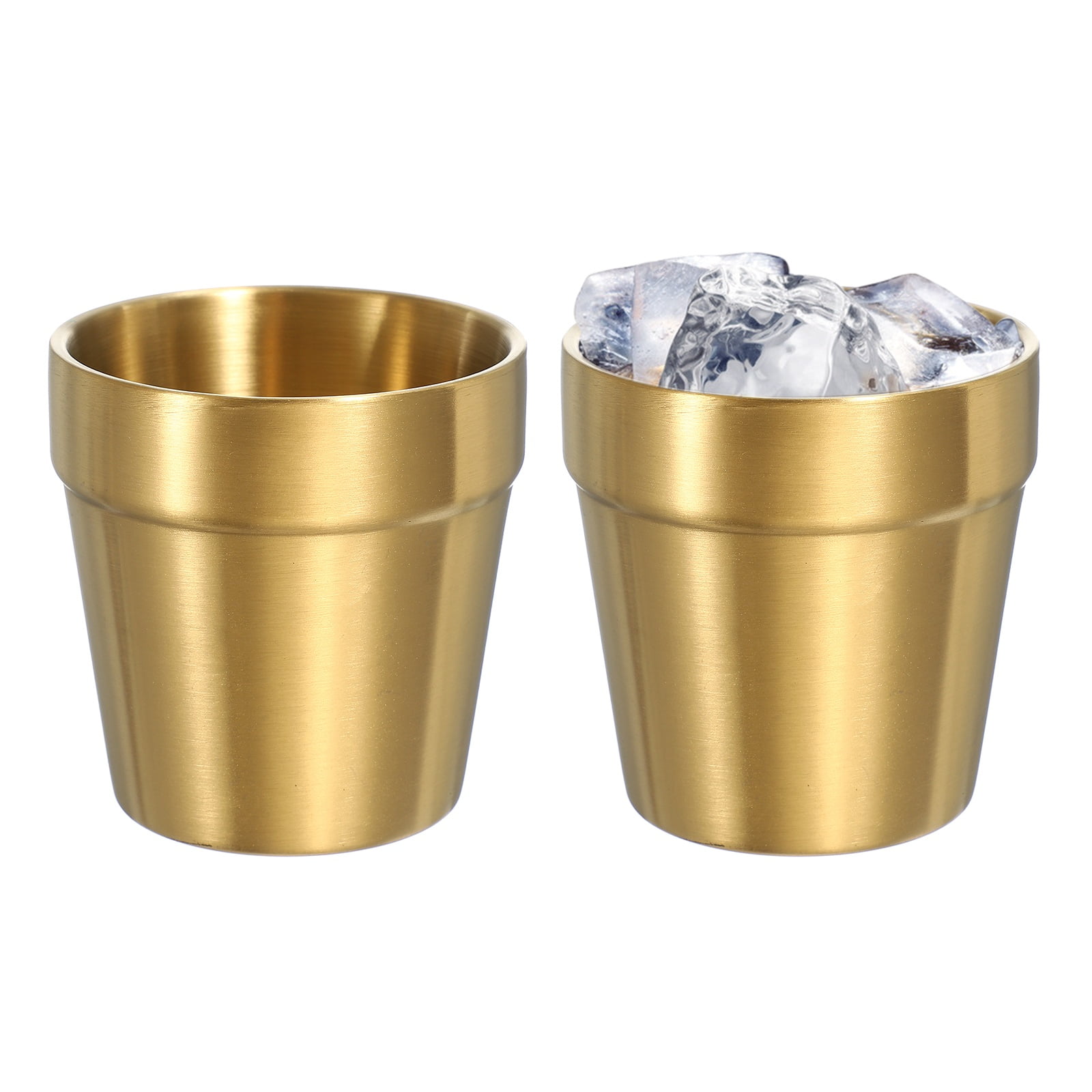 Uxcell 2 Pcs Stainless Steel Cups, 6oz/175ml Metal Cups Tiered ...