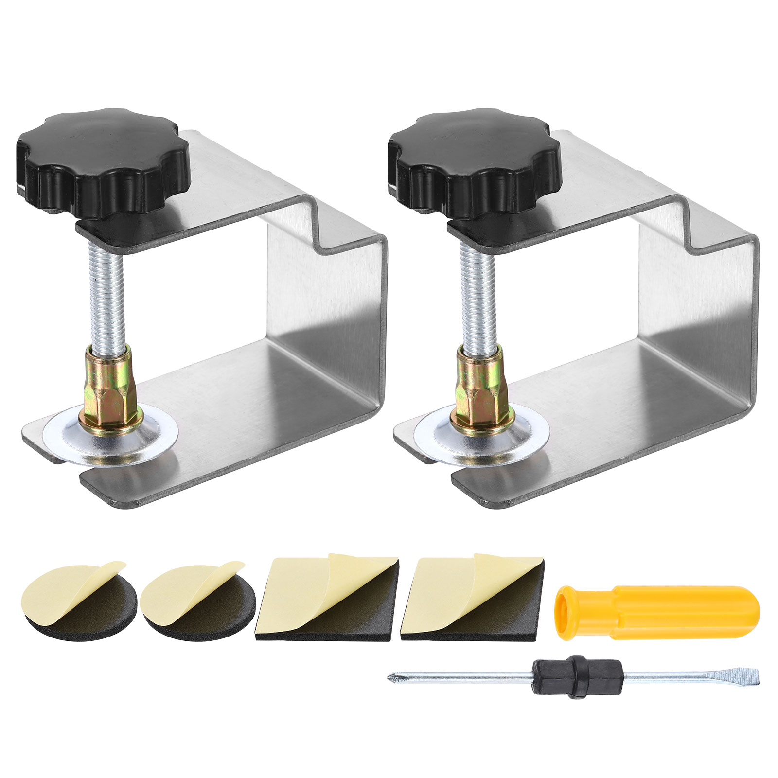 Uxcell 2 Pcs Stainless Steel Table Clamp Mount 2.4