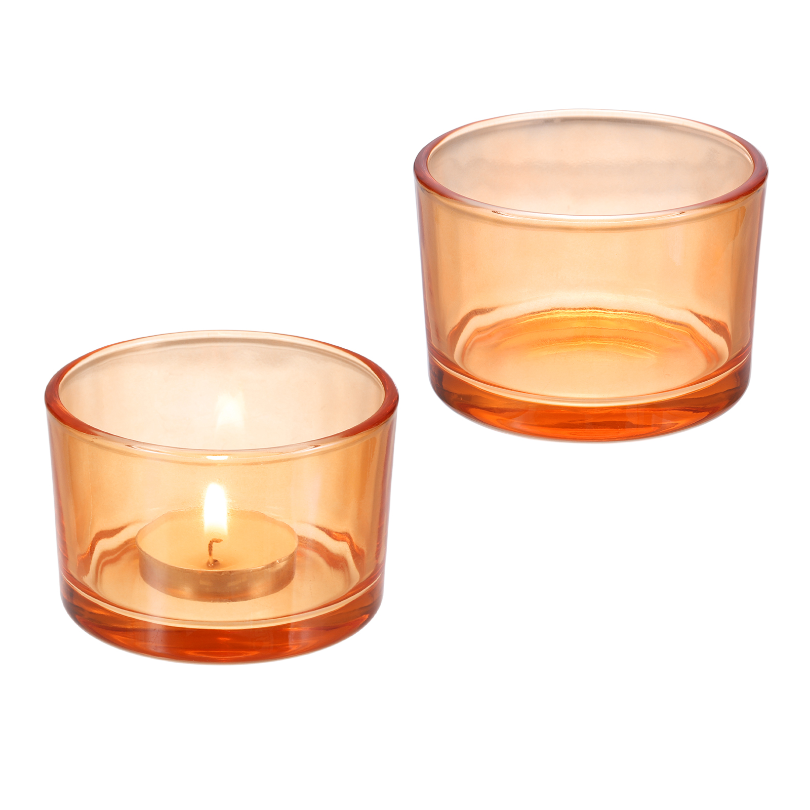 Uxcell 2 Pcs Votive Candle Holders, 2.8 Inch Glass Tealight Candle ...