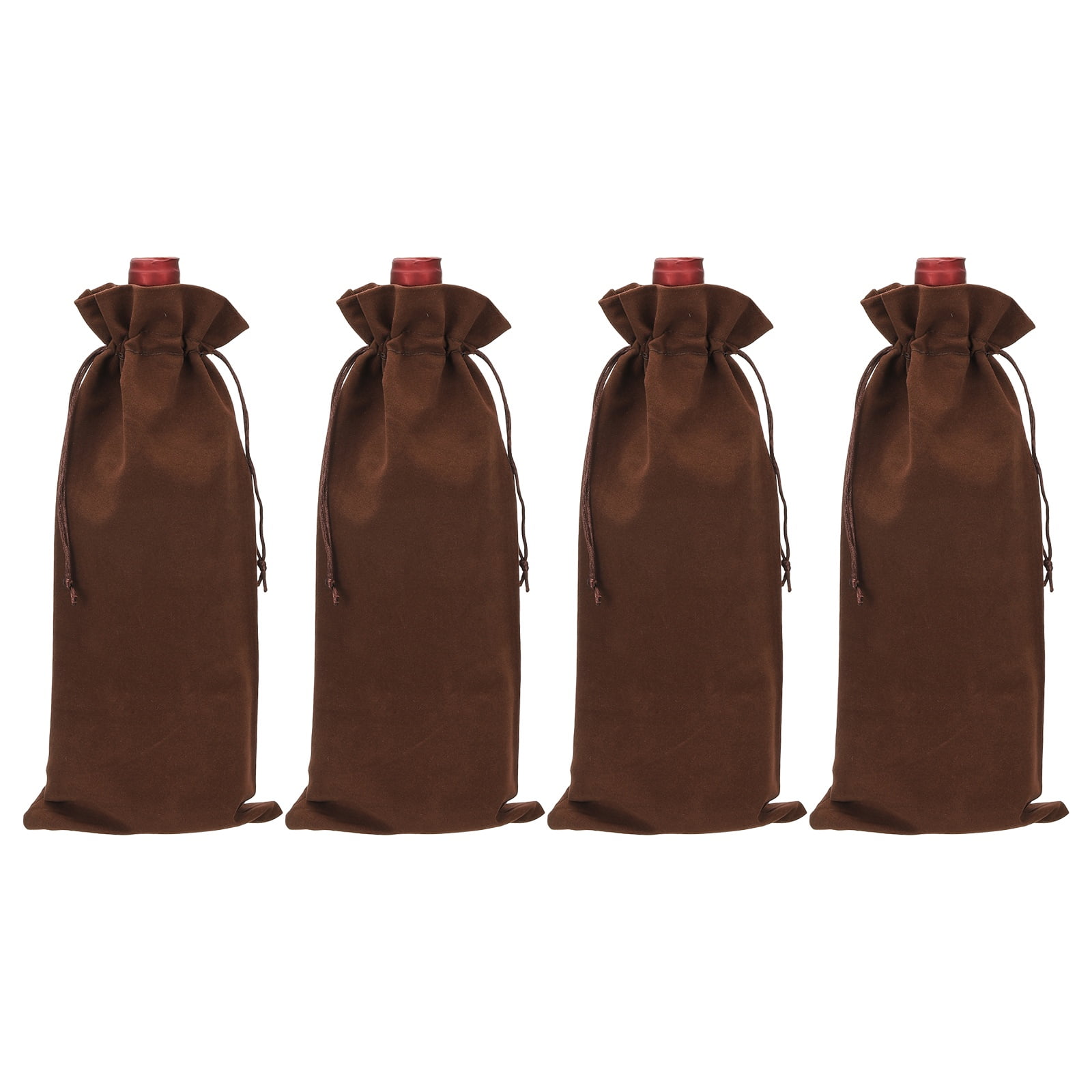 Uxcell 4 Pcs Wine Bottle Gift Bags with Drawstrings, Velvet Wine Bags ...