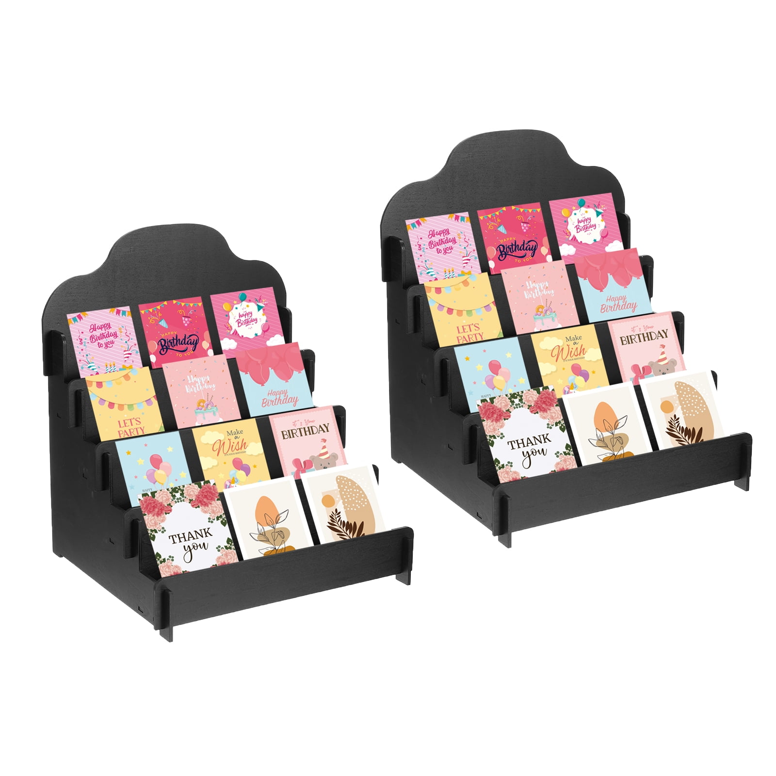 Uxcell 2 Pcs Wooden Card Display Stand Organizer Sticker Display Stand ...