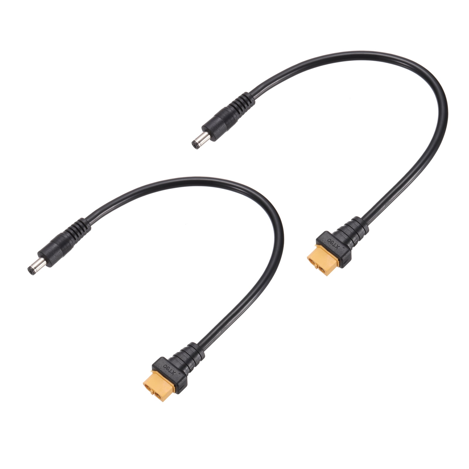 Uxcell 2 Pcs XT60 Adapter Cable, XT60 Female to DC5521 Male 5.5 x 2.1mm ...