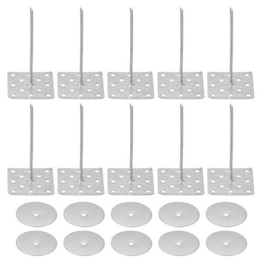 4 Inch Perforated Insulation Pins with Round Washers, 40 Pack Aluminum ...
