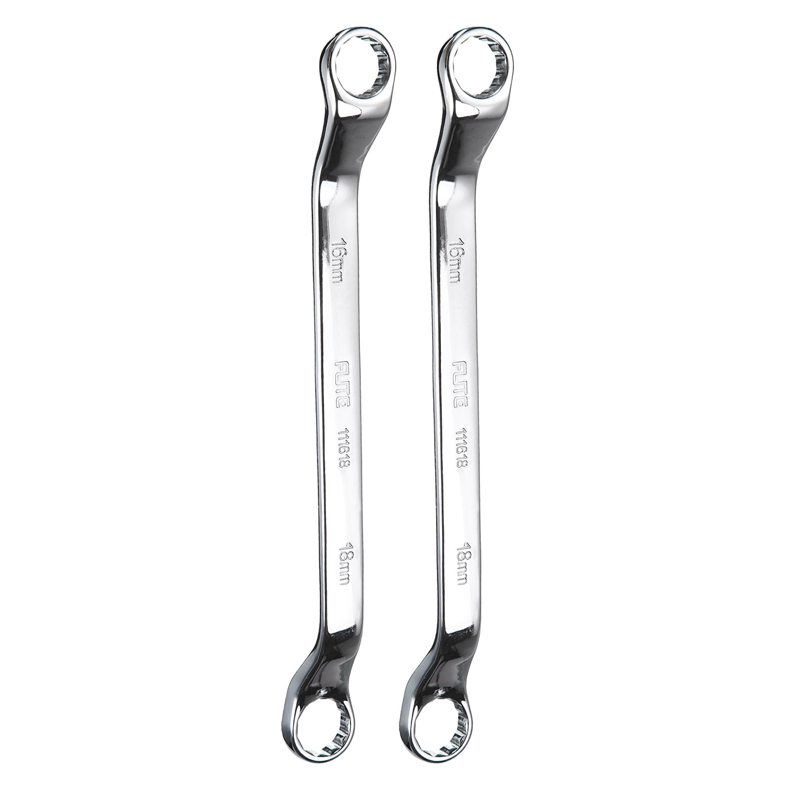 Uxcell 2 Pieces 45 Degree Offset Box End Wrenches 16mm x 18mm Metric 12 ...