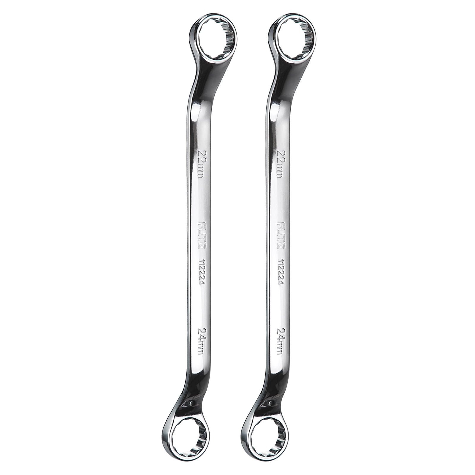Uxcell 2 Pieces 45 Degree Offset Box End Wrenches 22mm x 24mm Metric 12 ...