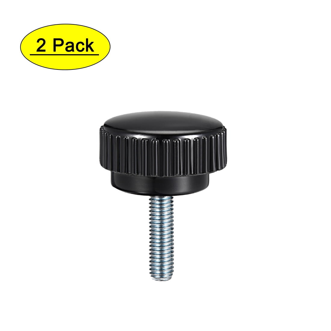 Uxcell 2 Pieces Knurled Clamping Knobs M8 x 20mm Zinc Plated Carbon Steel Threaded Stud 40mm ...