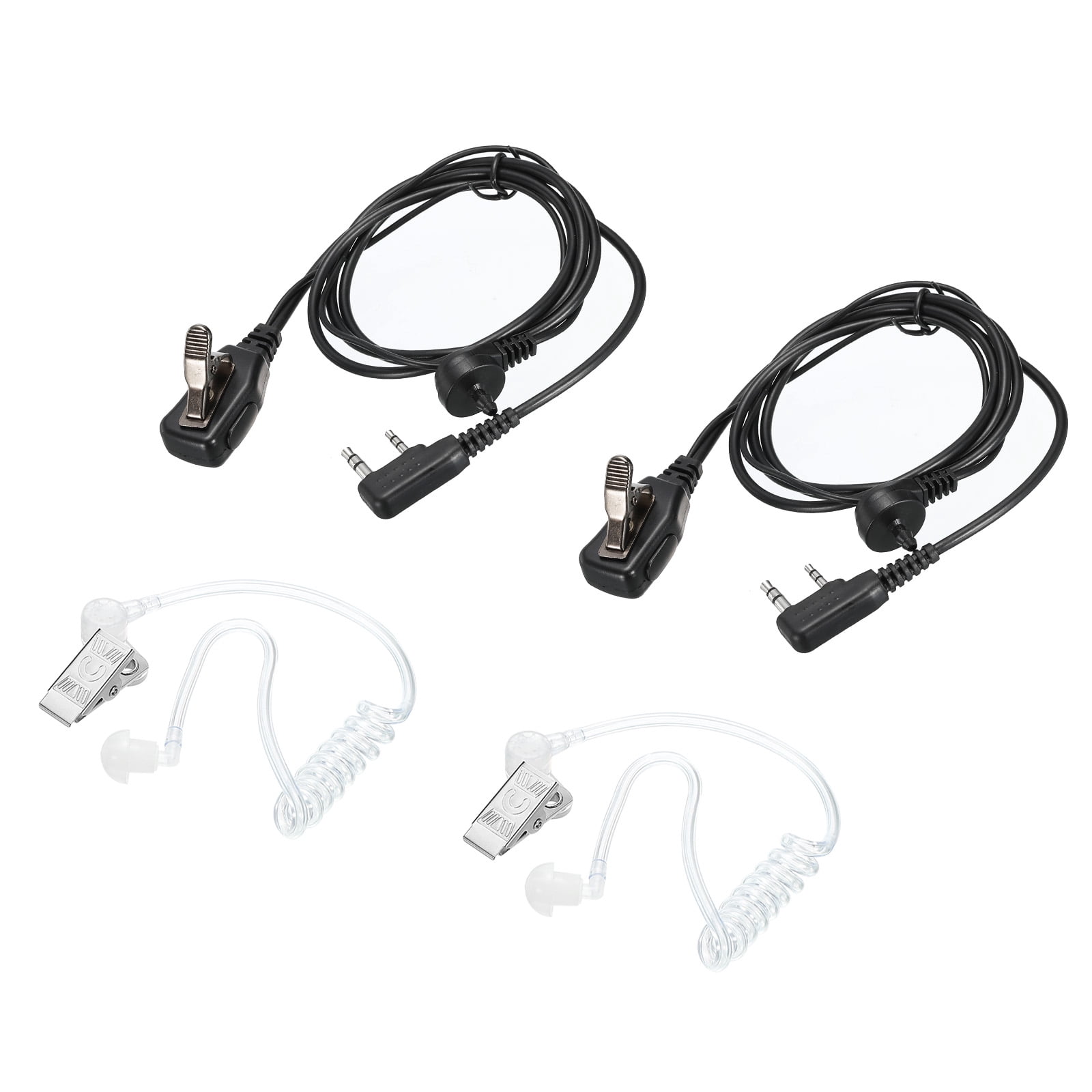 Uxcell 2 Pin Mic Acoustic Headset Walkie Talkie Earpiece for UV2 2 Pack ...