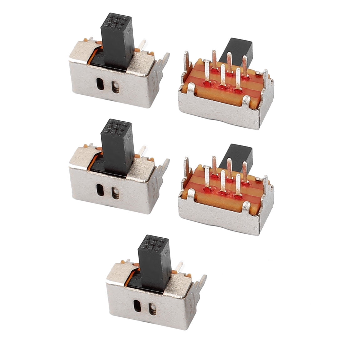 Uxcell 2 Position 6P DPDT Panel Mount Micro Slide Switch Latching Power Switch 5Pcs - Walmart.com