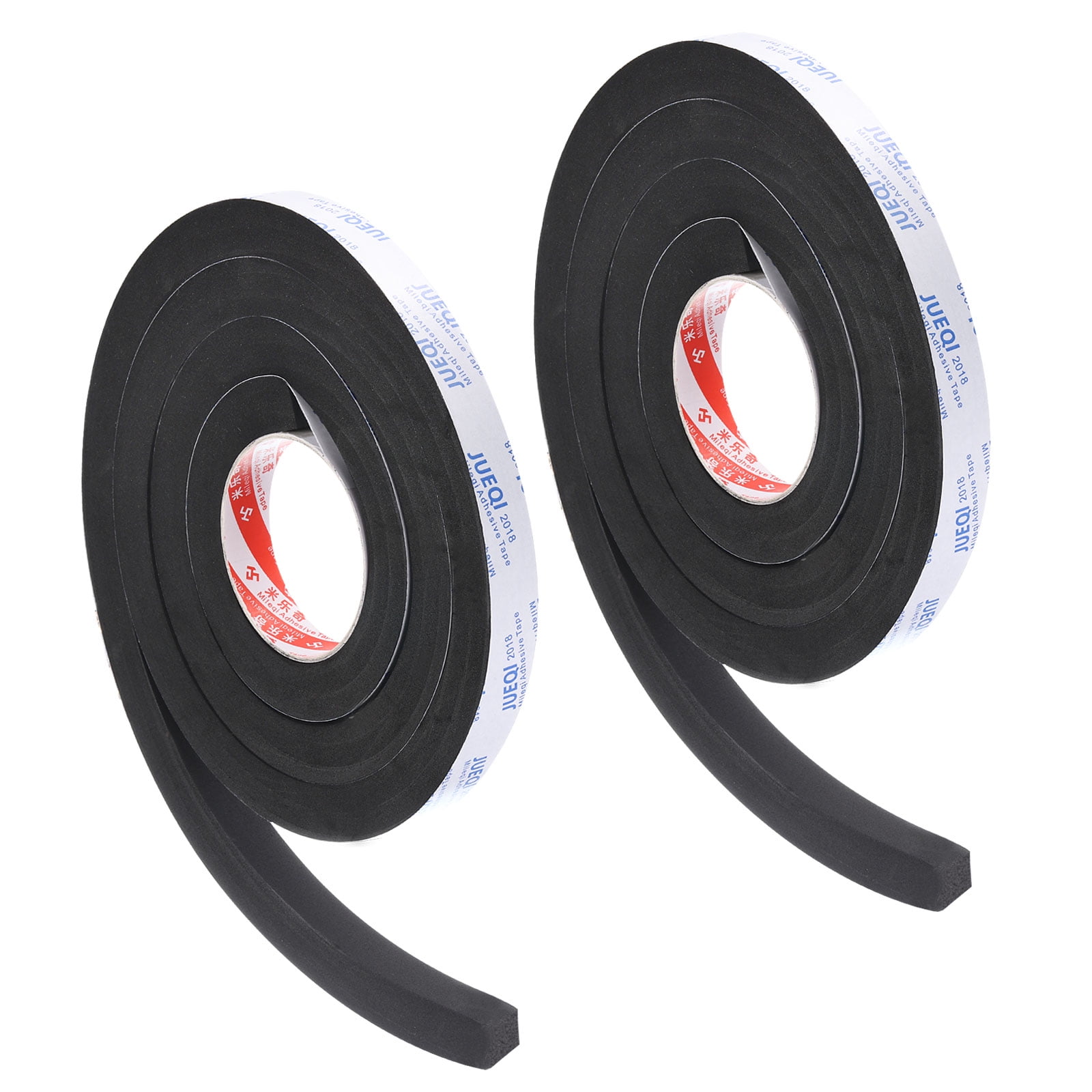 Uxcell 2 Roll 3/8"W x 3/4"T x 6.6Ft Self-Adhesive EVA Insulation Foam Tape, Black - Walmart.com