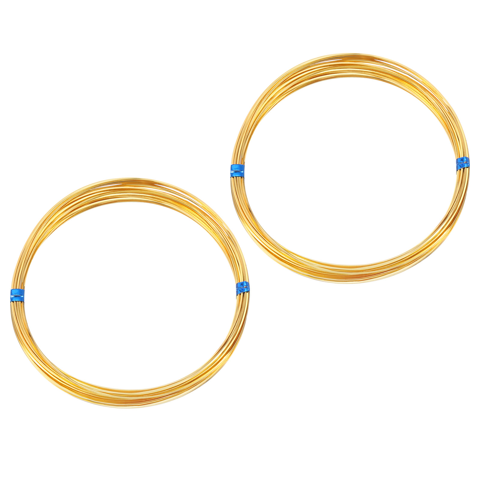 Uxcell 2 Rolls 22Ga/0.6mm 19.69Ft Soft Bendable Gold Plated Brass Square Wire, 18K Gold ...