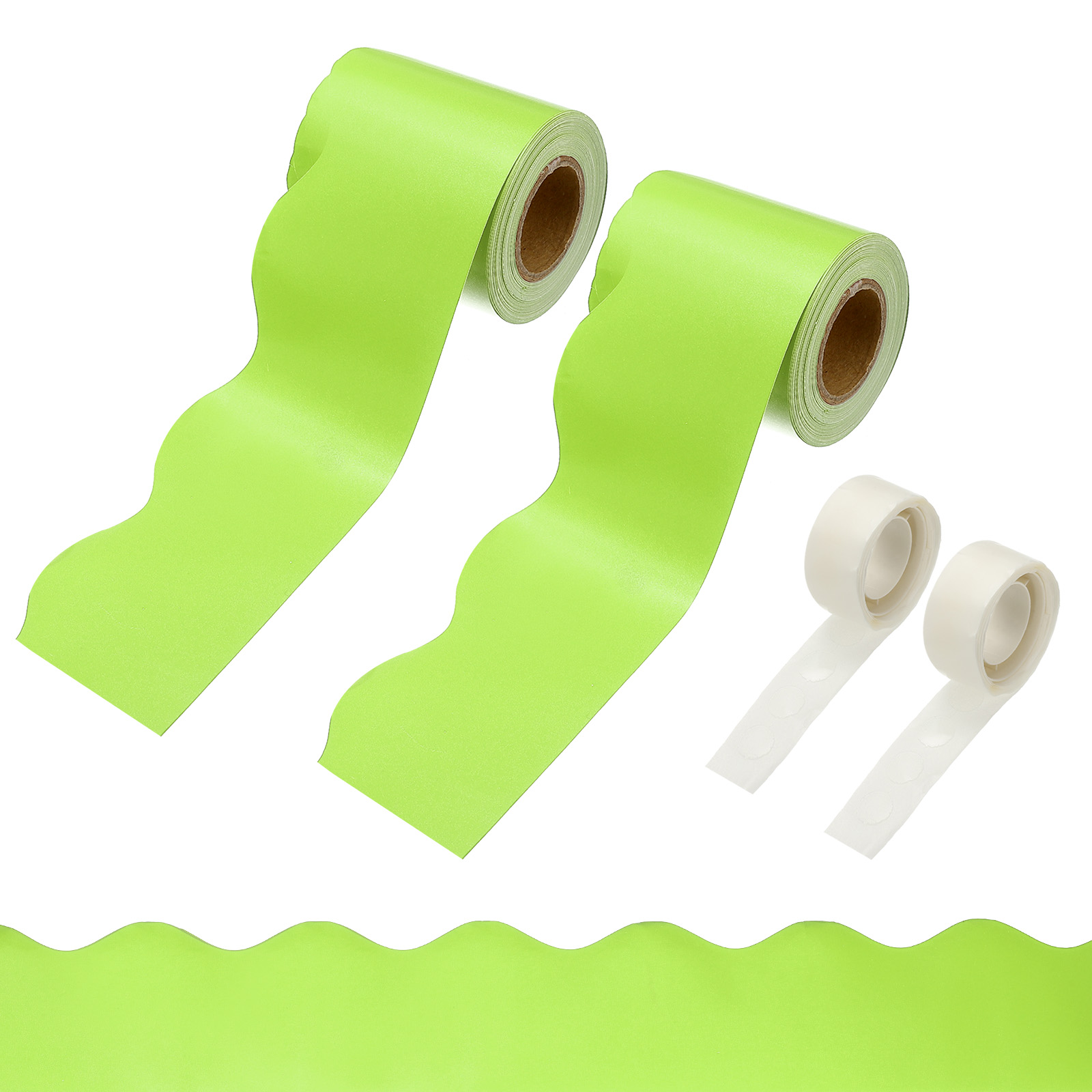 Uxcell 2 Rolls Bulletin Board Borders, 65.6ft Emerald Green Border with ...