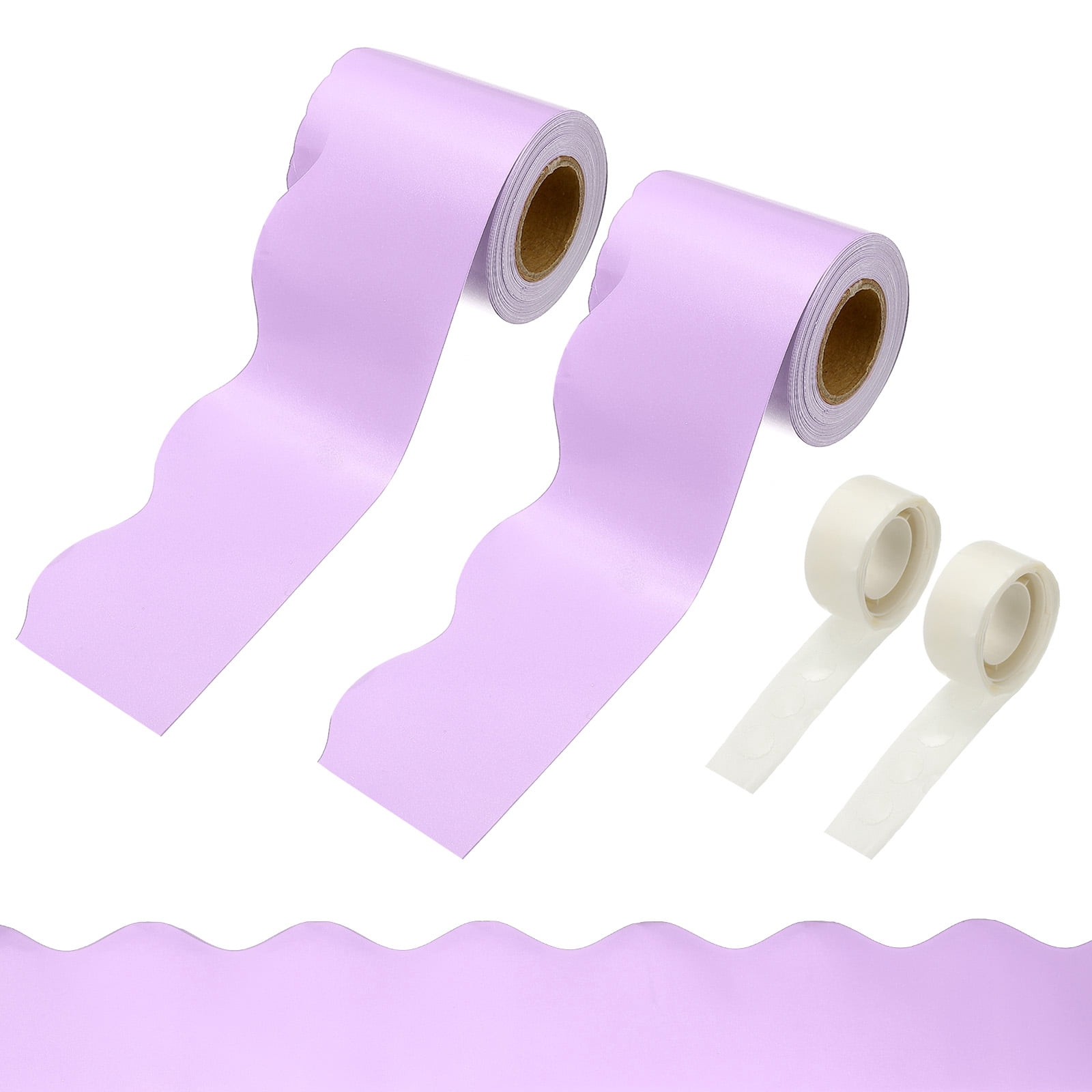 Uxcell 2 Rolls Bulletin Board Borders, 65.6ft Macaron Purple Border ...