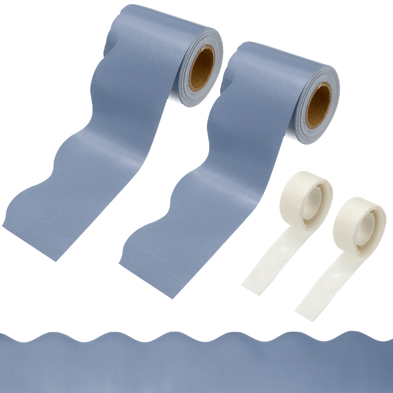 Uxcell 2 Rolls Bulletin Board Borders, 65.6ft Morandi Dark Blue Border ...
