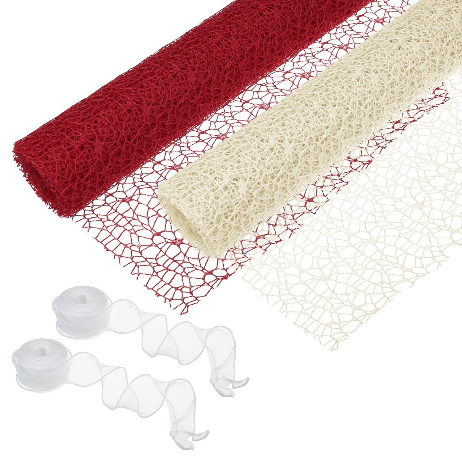 Uxcell 2 Rolls Flower Wrapping Mesh Paper, 15ft Floral Bouquet ...