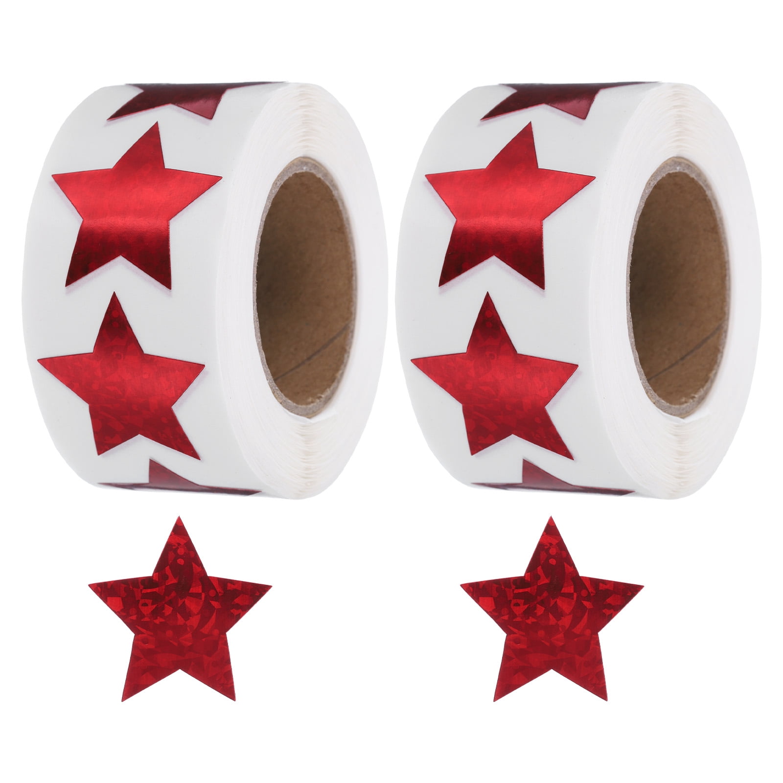 Uxcell 2 Rolls Shiny Star-Shaped Stickers 1 Inch Self-Adhesive Label ...