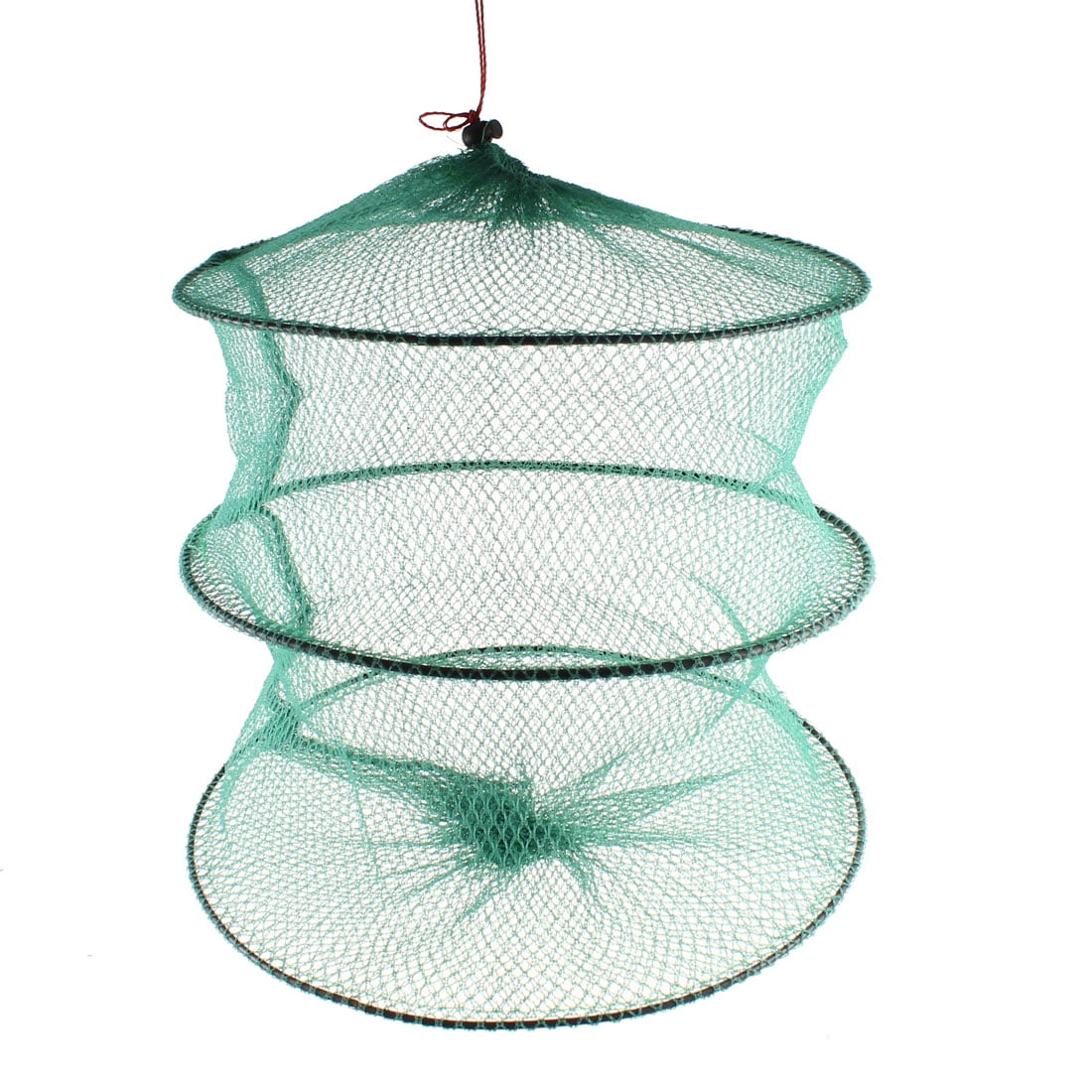 Uxcell 2 Sections Foldable Crawfish Lobster Fishing Keep Net Green ...