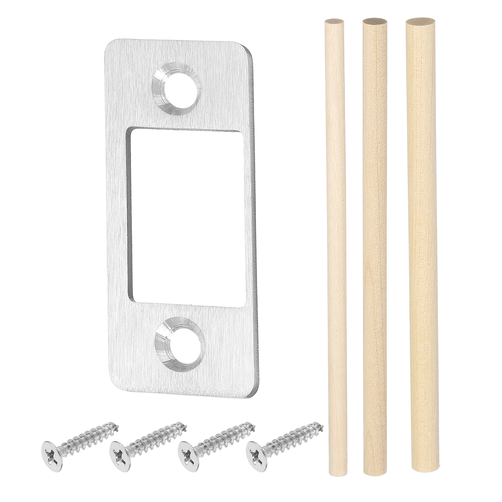 Uxcell 2 Set 57mm x 25.4mm Stainless Steel Deadbolt Strike Plate ...