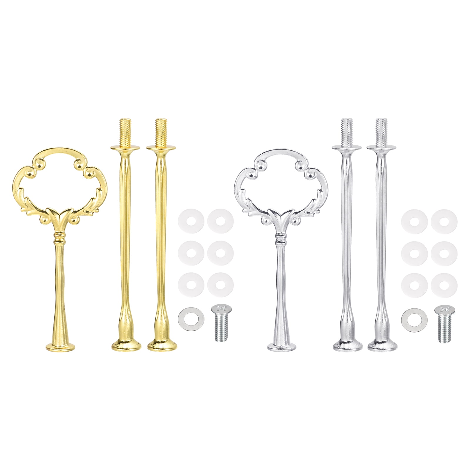 Uxcell 2 Set Cake Tray Stand Handle Plate Hardware Fitting, 3-Tiers ...