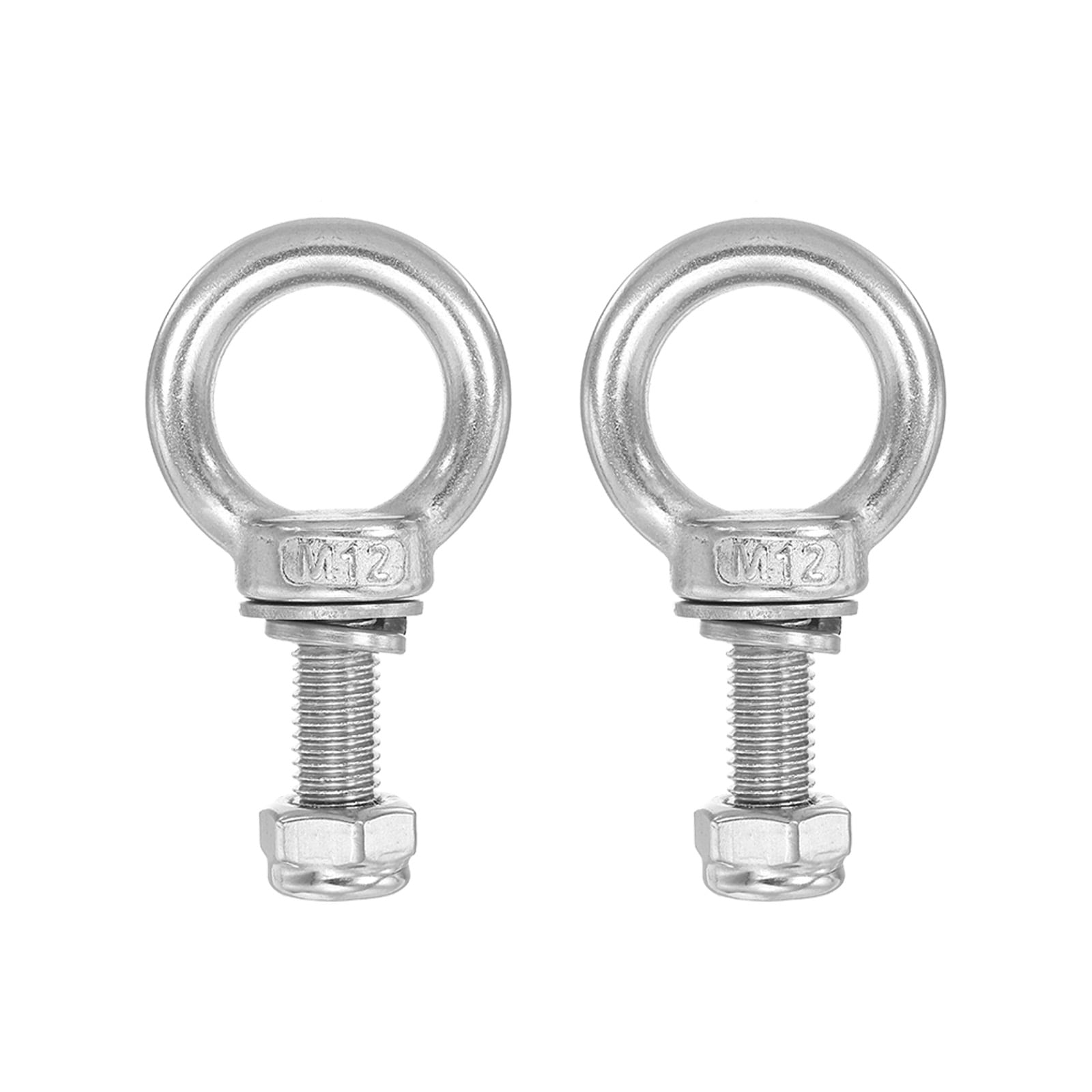 Uxcell 2 Set M12x30 Lifting Shoulder Eye Bolts, 304 Stainless Steel ...