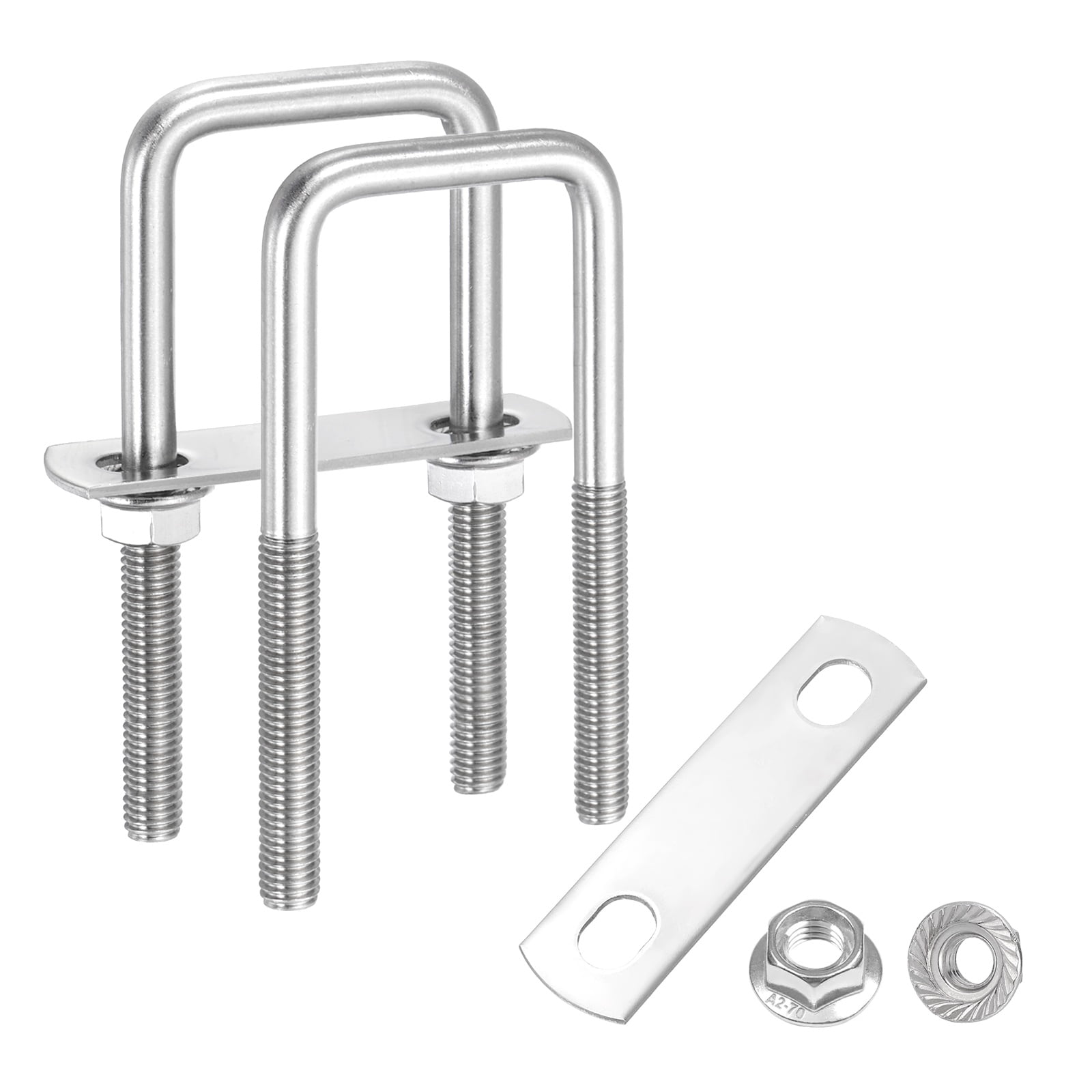 Uxcell 2 Set M8 1-9/16 Inch Inner Wide Square U Bolts, 4-5/16 Inch ...