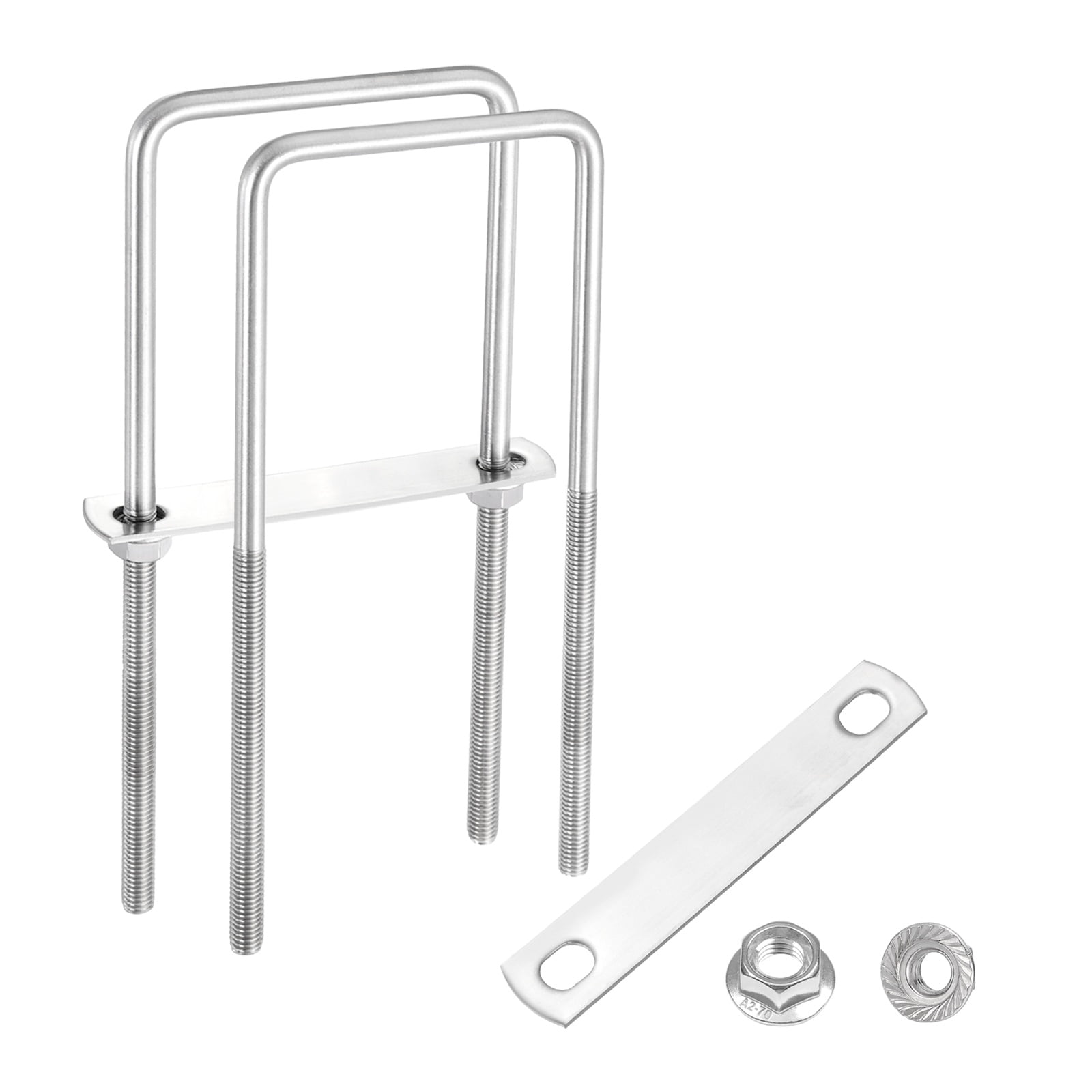 Uxcell 2 Set M8 3-1/8 Inch Inner Wide Square U Bolts, 7-7/8 Inch Length ...