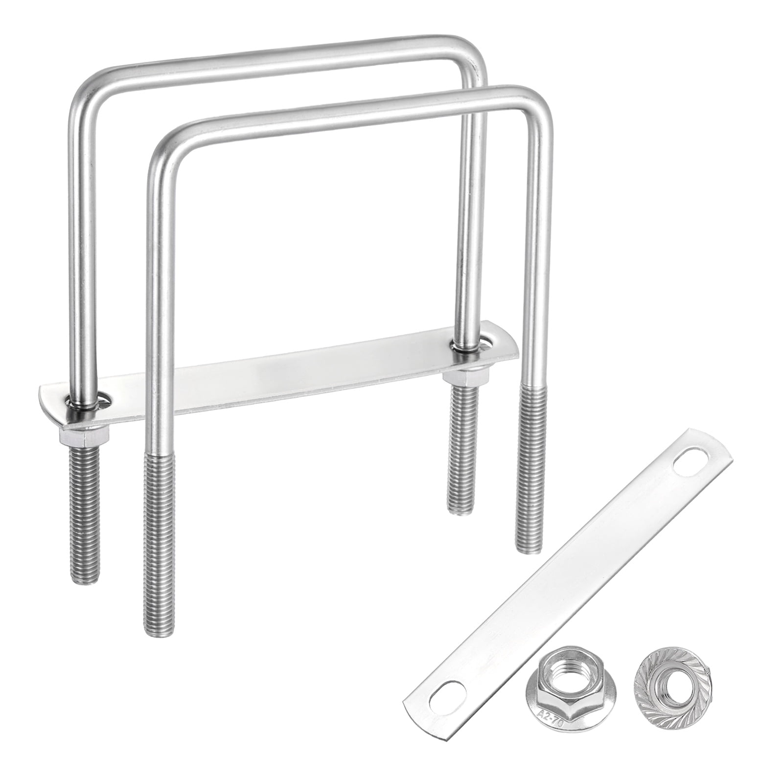 Uxcell 2 Set M8 4 Inch Inner Wide Square U Bolts, 5-1/2 Inch Length 304 ...
